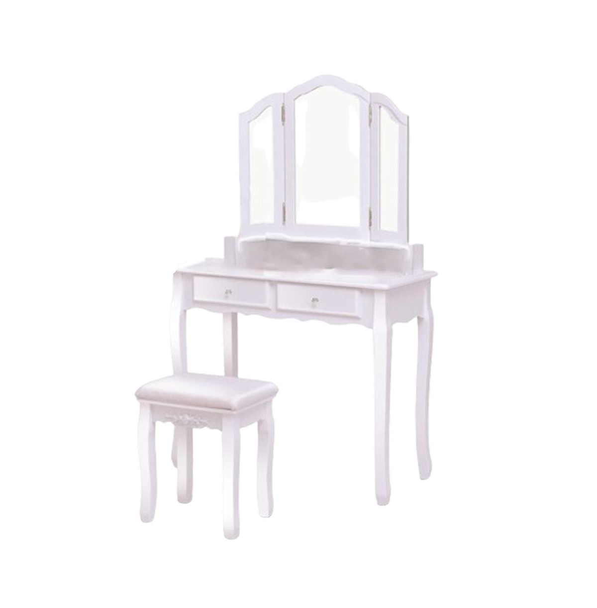 Click here for Slickblue Tri Folding Mirror Vanity Table Stool Se... prices