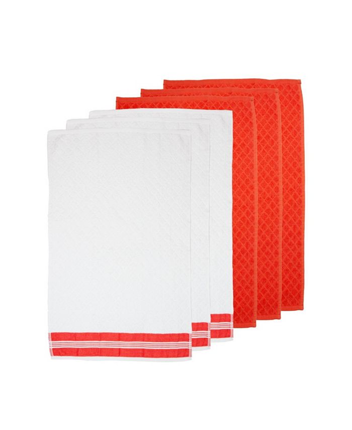 Sloppy Chef Premier Kitchen Towels (Set of 6), 3 Solid Color Towels and ...