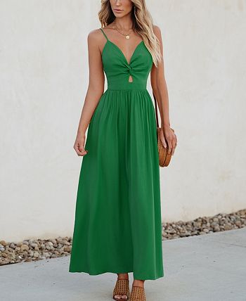 CUPSHE Women's Front Twist & Keyhole Maxi Beach Dress - Macy's