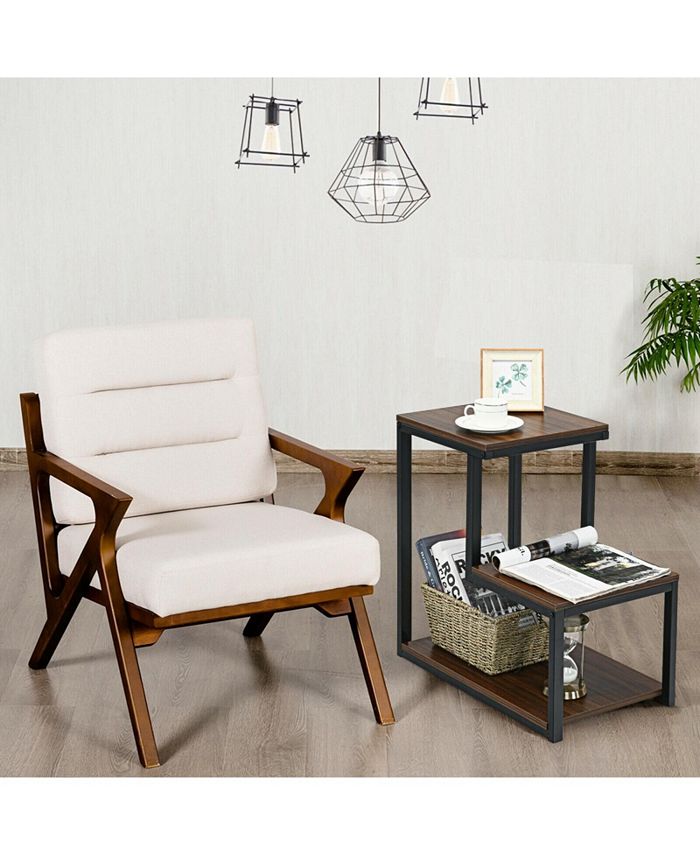 Slickblue 3-Tier Ladder-Shaped Chair Side Table with Storage Shelf - Macy's