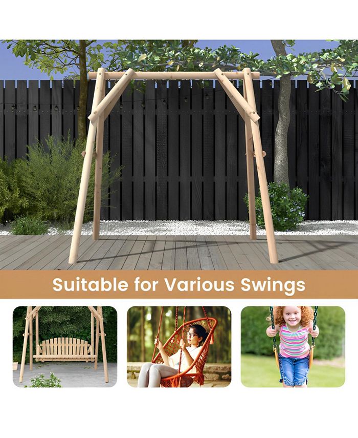 SUGIFT Heavy Duty Wooden Swing Frame with Reinforced Bars - Macy's