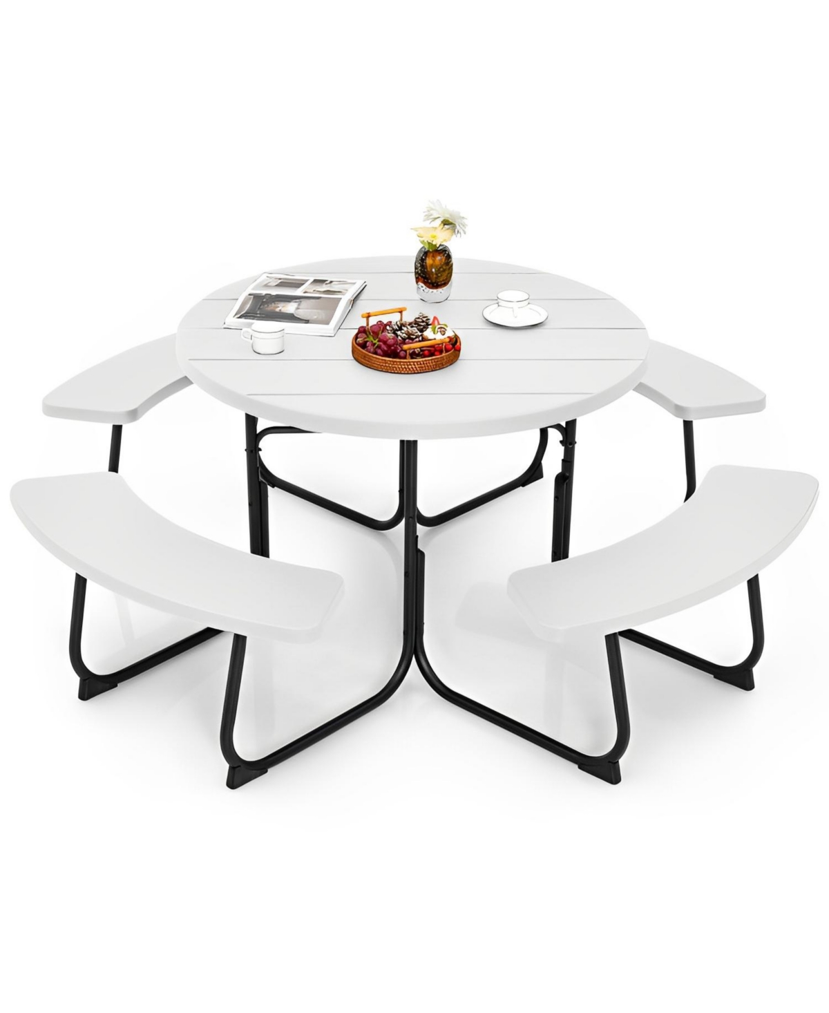 Click here for 8-Person Outdoor Picnic Table and Bench Set with U... prices