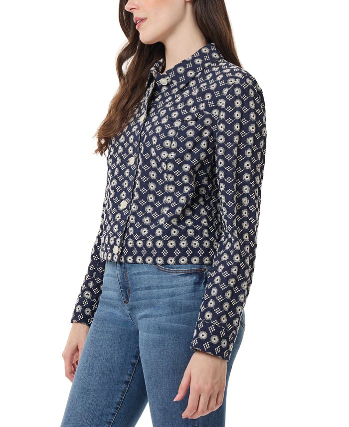 Jones New York Women's Cotton Eyelet-Embroidered Jacket - Macy's