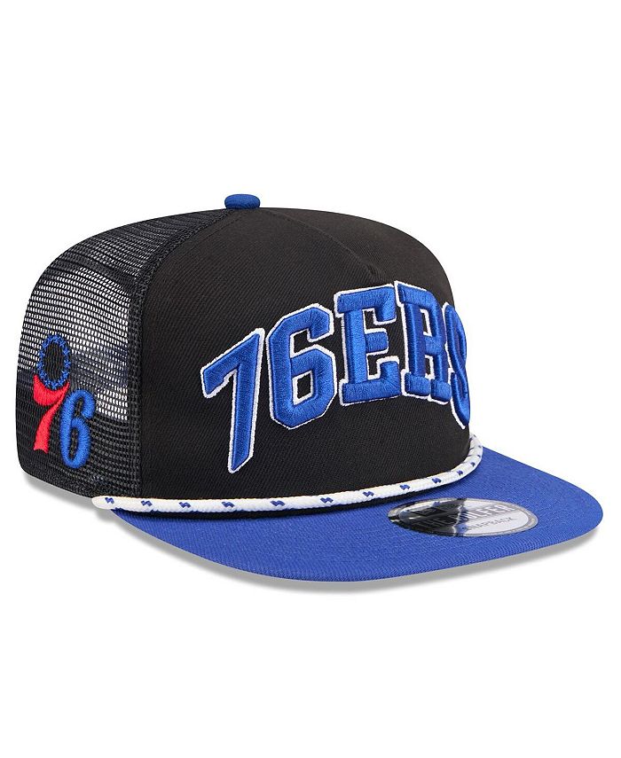 New Era Men's Black/Royal Philadelphia 76ers Throwback Team Arch Golfer ...