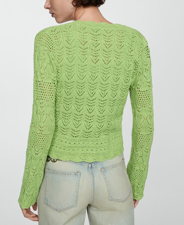 MANGO Women's Drawstring Detail Knitted Cardigan - Macy's
