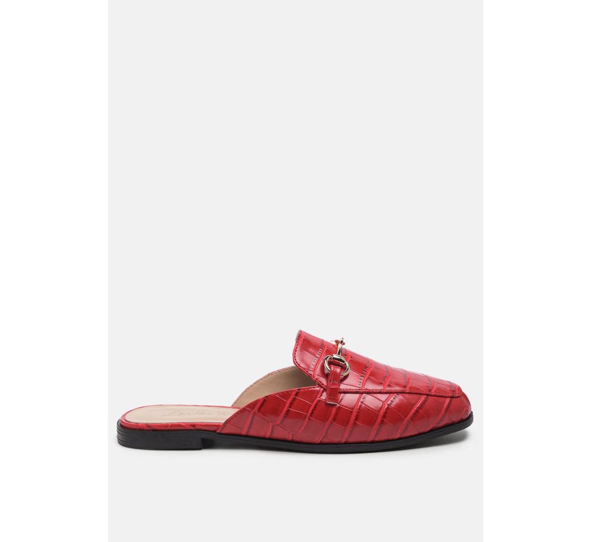 Click here for begonia buckled faux leather mules - Red prices