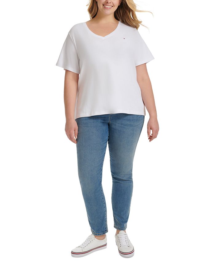 Tommy Hilfiger Plus Size V-Neck T-Shirt - Macy's