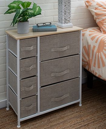 Simplify 7 Drawer Storage Dresser in Beige - Macy's