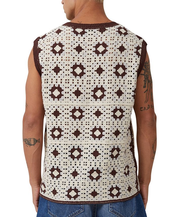 COTTON ON Men's Crochet Muscle Top - Macy's