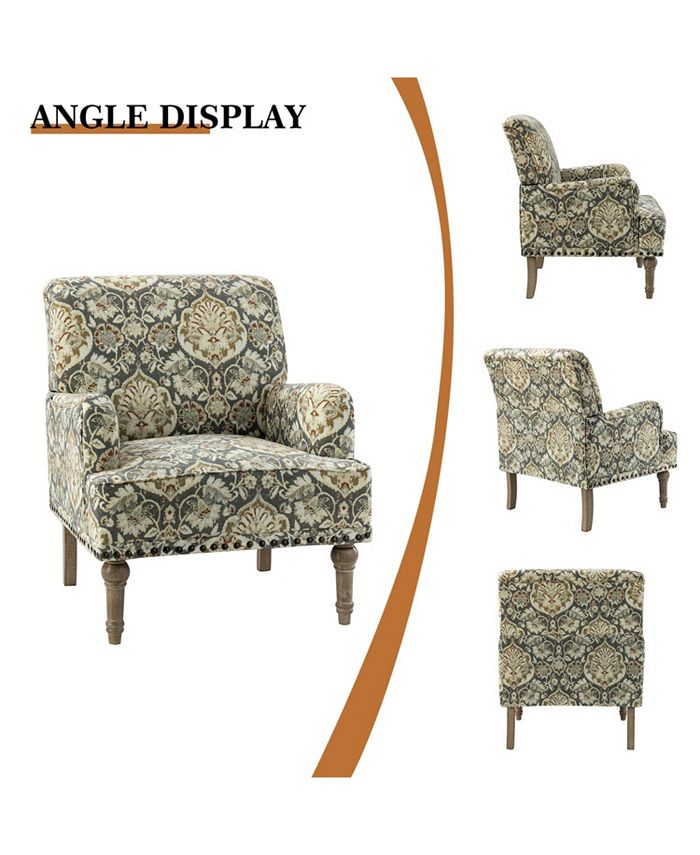 Hulala Home Montross Traditional Wooden Upholstered Armchair with ...