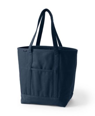Lands' End Large Solid Canvas Pocket Tote with Open Top and Long Handle ...