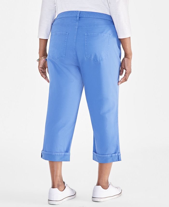 Style & Co Plus Size Curvy Roll-Cuff Capri Jeans, Created for Macy's ...