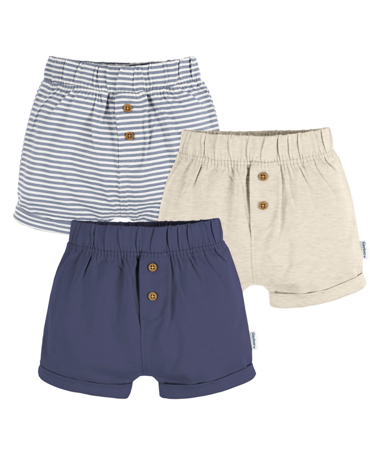 Click here for Gerber Baby Knit Short  3-Pack - Oatmeal prices