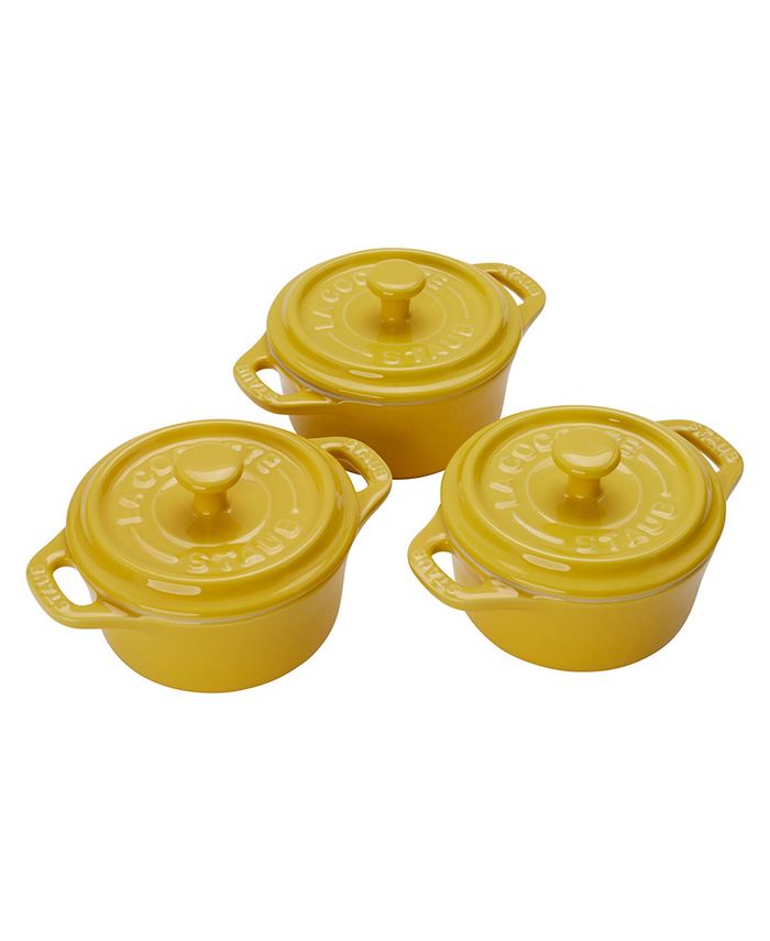 Staub Ceramic 3pc Mini Round Cocotte Set - Macy's