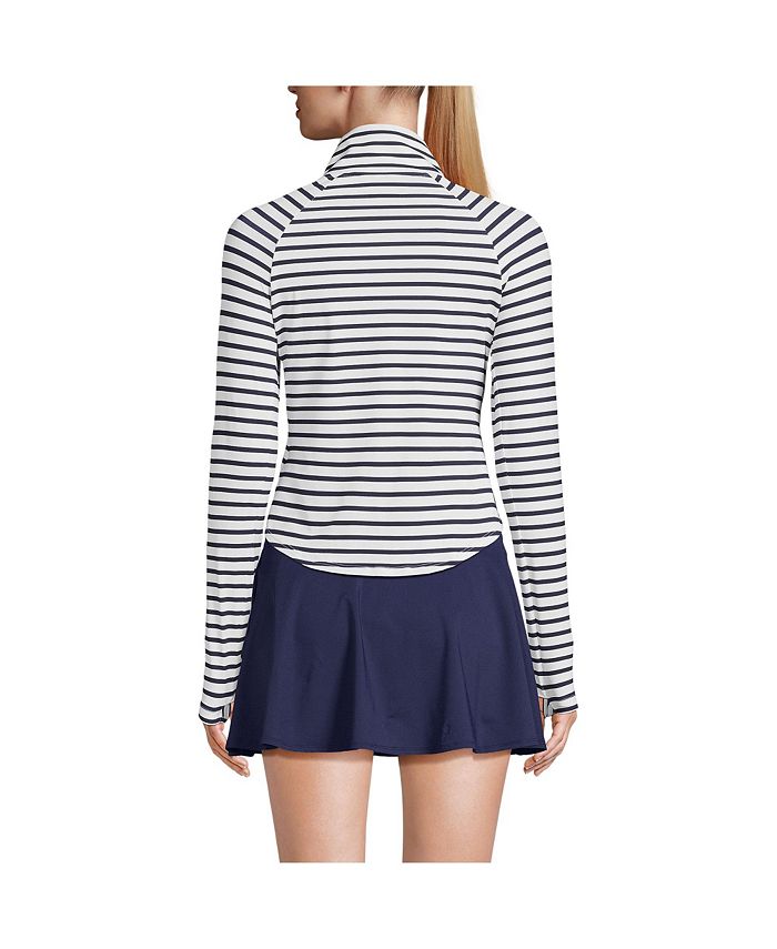 Lands' End Women's Long Long Sleeve Rash Guard Cover-up UPF 50 - Macy's