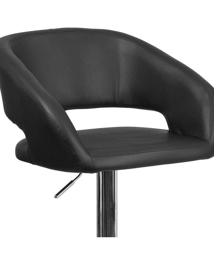 MERRICK LANE Rothko Modern Bar Stool Rounded Mid-Back Stool With Height ...