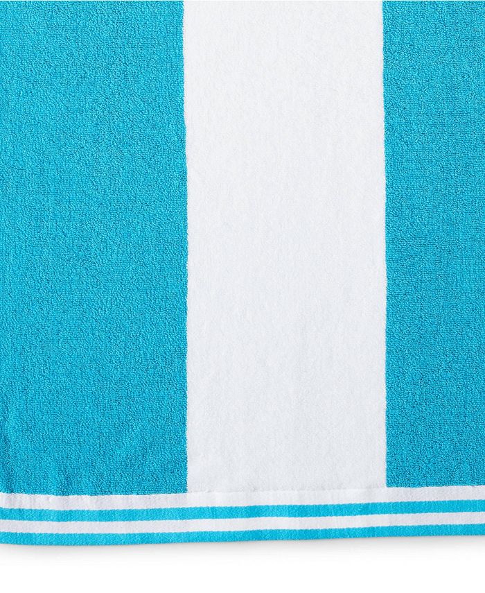 Lands' End Rugby Stripe Reversible Beach Towel - Macy's