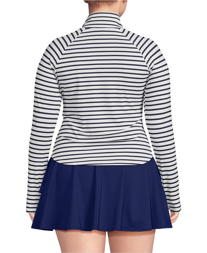 Lands' End Plus Size Long Sleeve Rash Guard Cover-up UPF 50 - Macy's