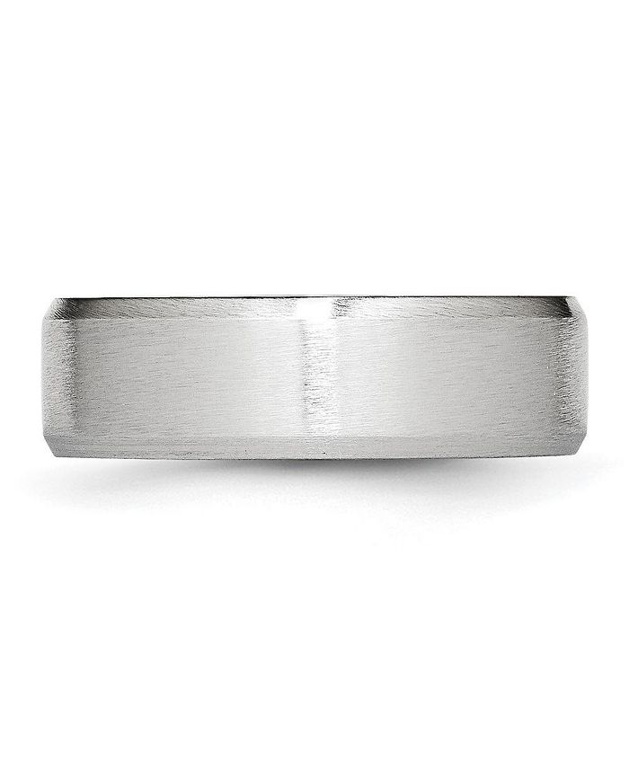 Chisel Cobalt Beveled Edge Satin Wedding Band Ring - Macy's