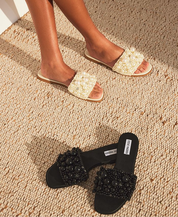 Steve Madden Women's Knicky Embellished Slide Sandals - Macy's