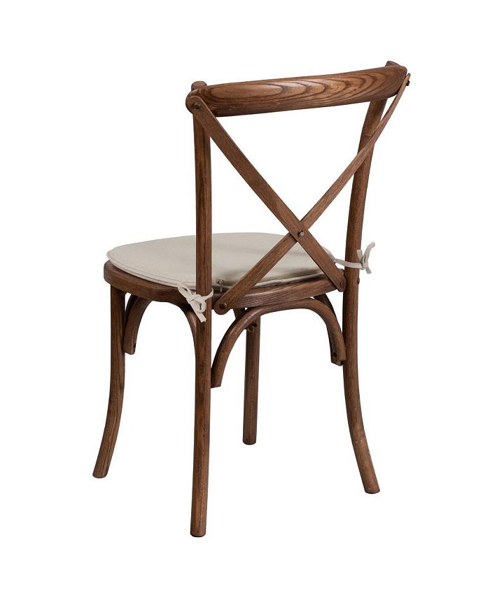 MERRICK LANE Davisburg Stackable Wooden Cross Back Bistro Dining Chair ...
