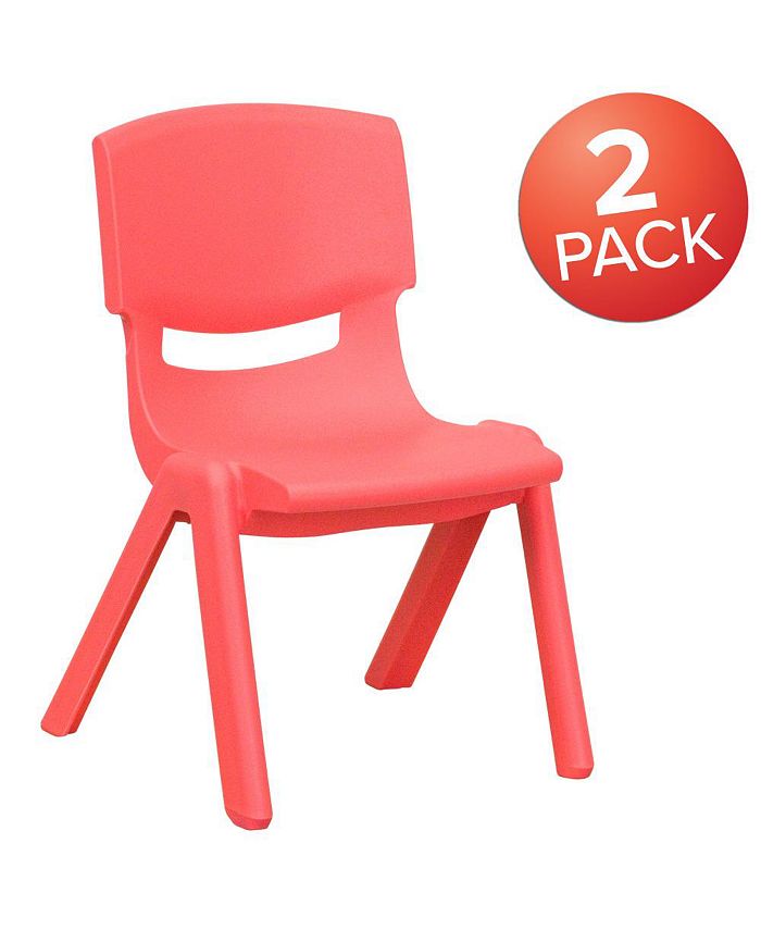 EMMA+OLIVER 2 Pack Plastic Stackable School Chair With 10.5"H Seat ...