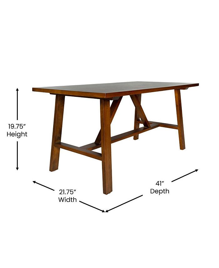 MERRICK LANE Mabel Farmhouse Trestle Coffee Table, Solid Wood Rustic ...