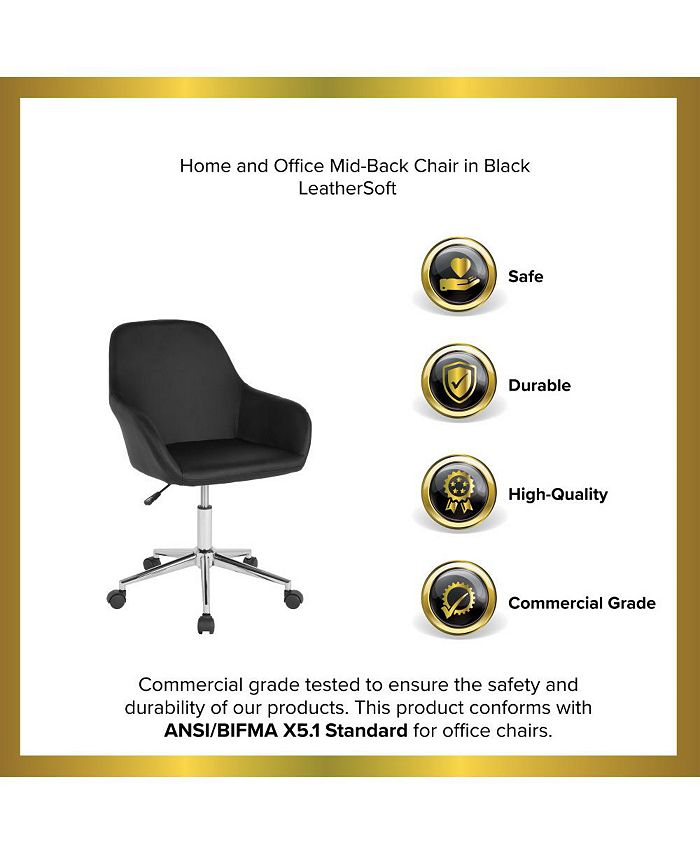 MERRICK LANE Roma Home Office Bucket Style Chair With 360 Degree ...