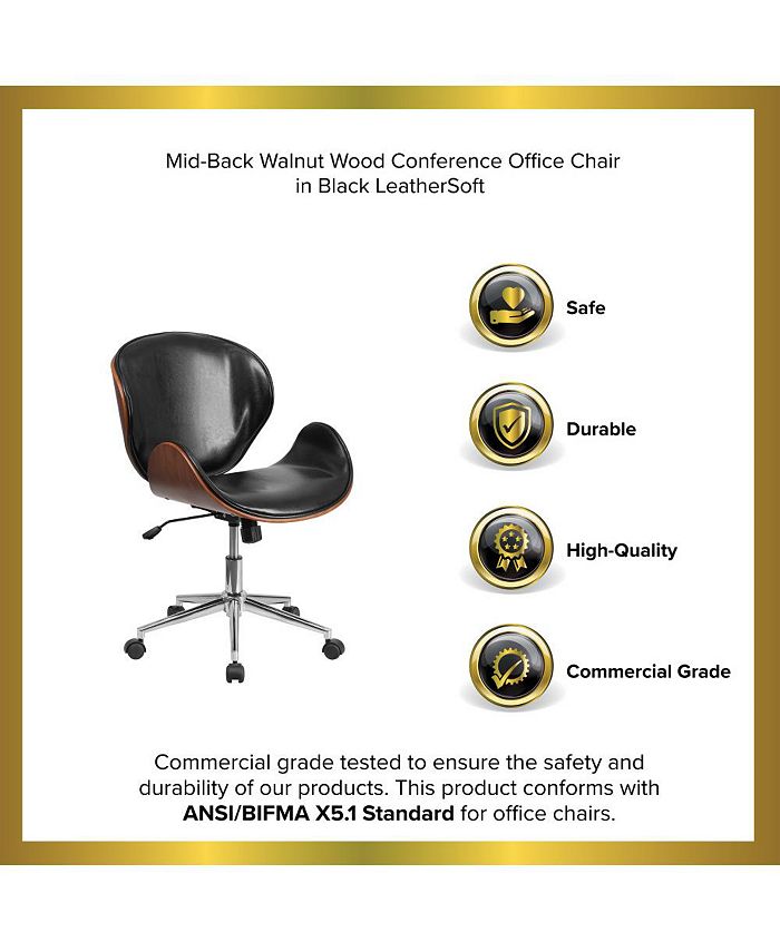 MERRICK LANE Roisin Office Chair Mid-Back Ergonomic Executive Swivel ...