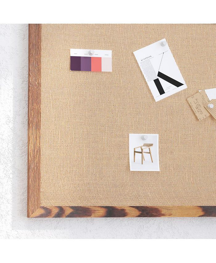 MERRICK LANE Clarey Linen Display Board With Wooden Frame And Push Pins ...