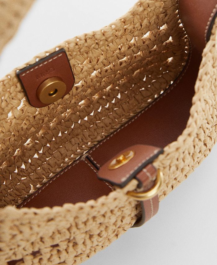 MANGO Women's Natural Fiber Shoulder Bag - Macy's