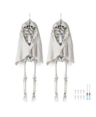 Yescom 65" Two Headed Skeleton Bone Life Size Prop Halloween Decor 2 ...