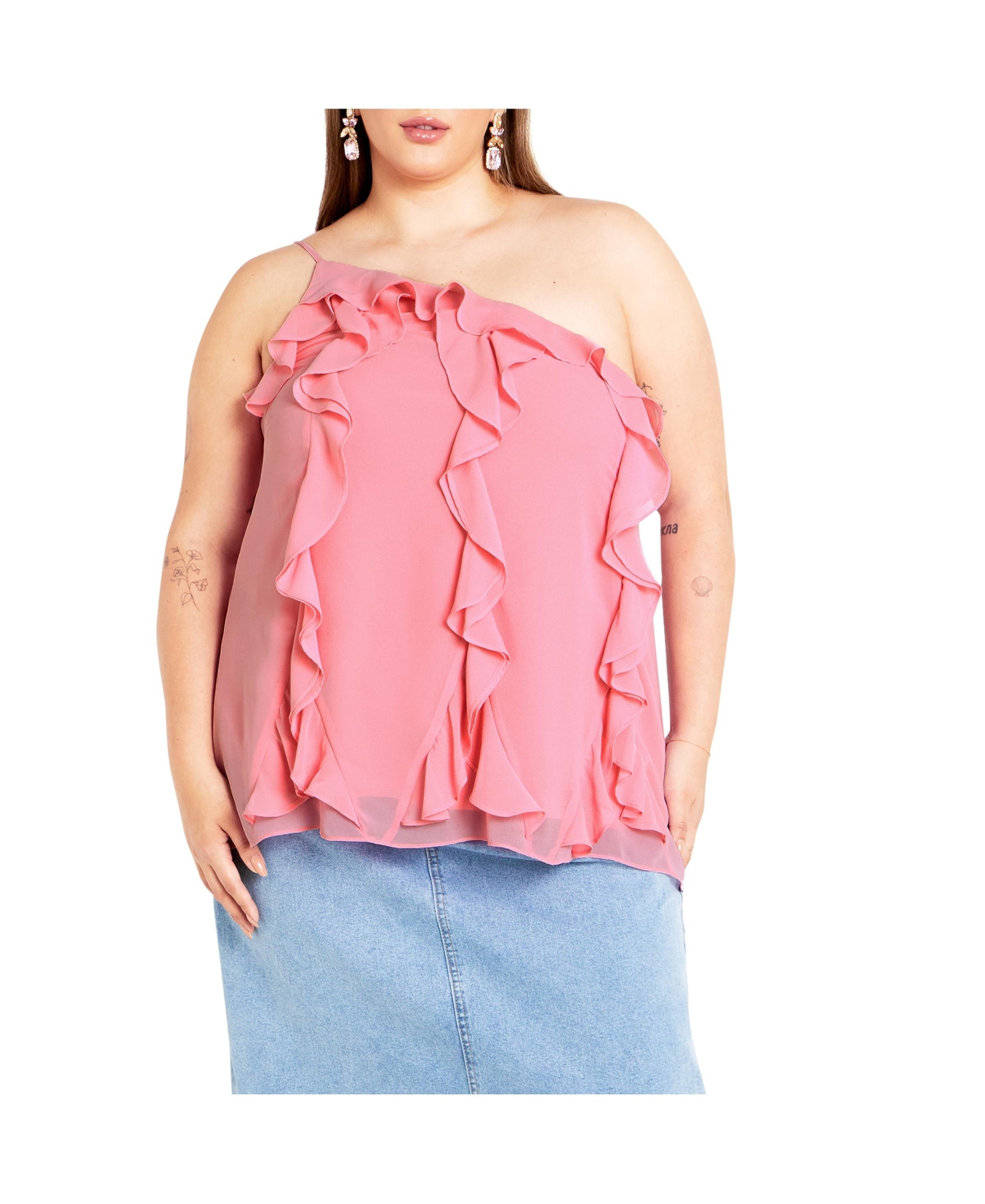 Click here for City Chic Womens Ruffle Rita Top - Baby pink prices