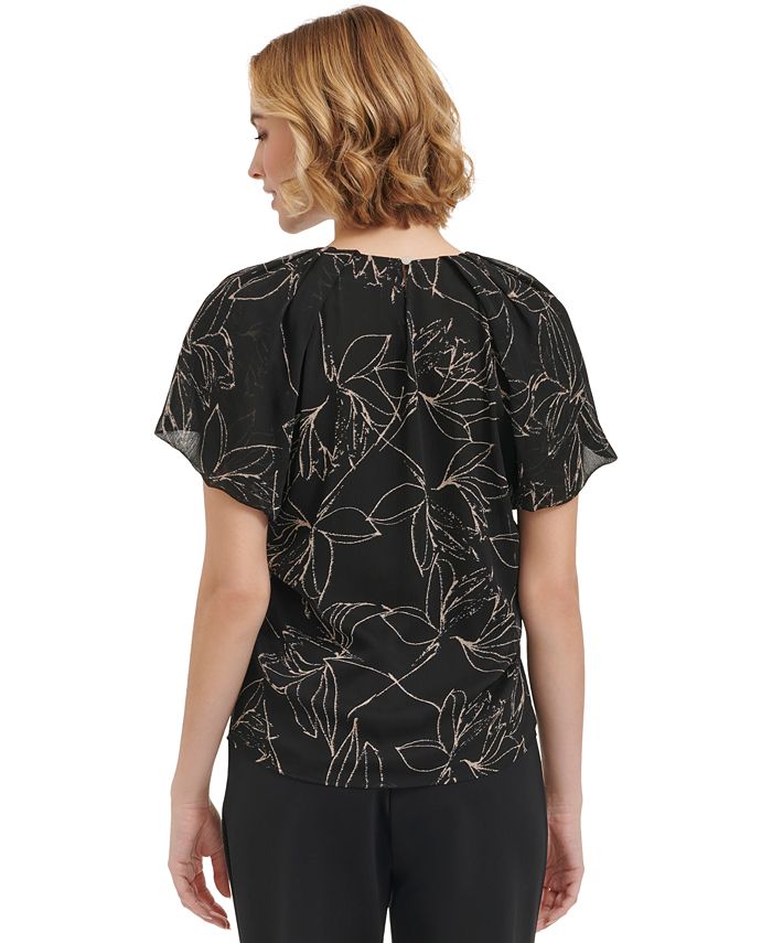 Calvin Klein Women's Short Sleeve Printed Top - Macy's