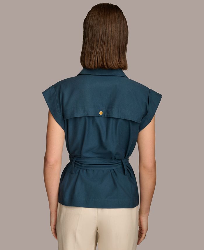Donna Karan New York Donna Karan Women's Belted Cap-Sleeve Jacket - Macy's