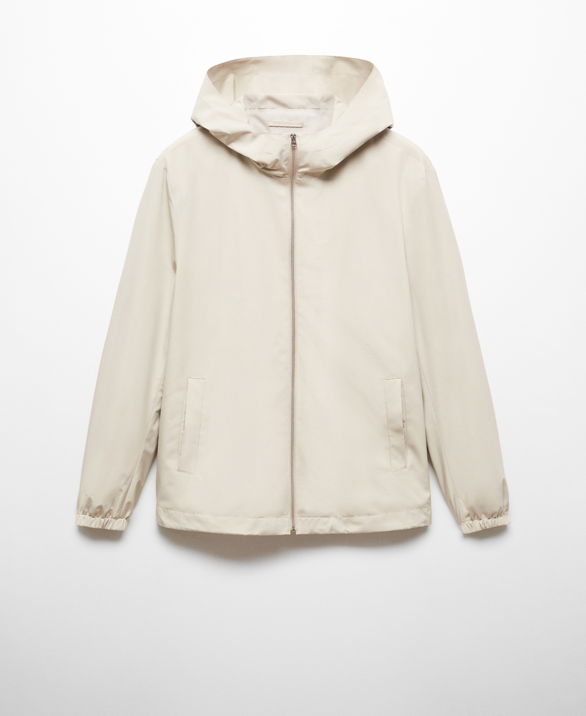 Click here for Mango Mens Hooded Zip-Up Jacket - Ecru prices