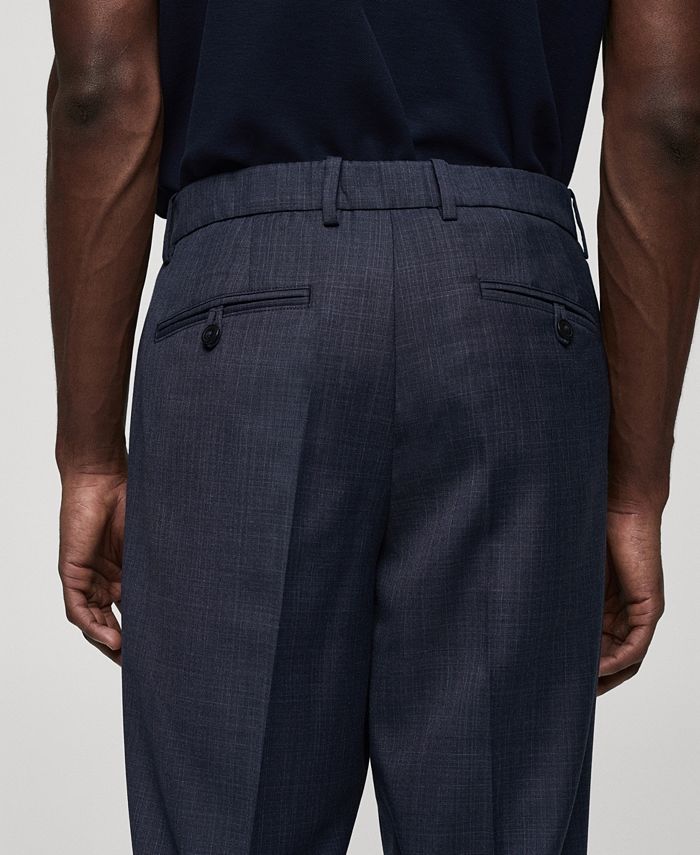 MANGO Men's Pleat Detail Wool Pants - Macy's