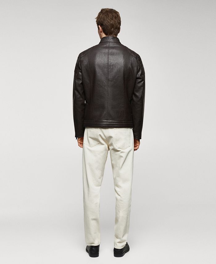 MANGO Men's Nappa Leather-Effect Jacket - Macy's