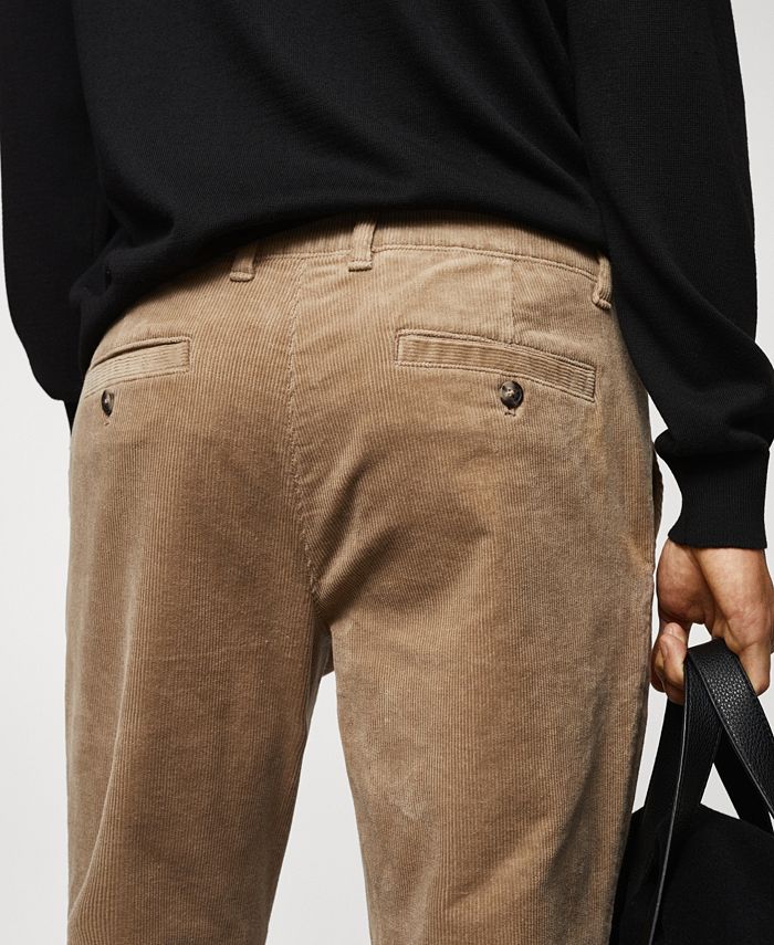 MANGO Men's Corduroy Slim-Fit Drawstring Pants - Macy's