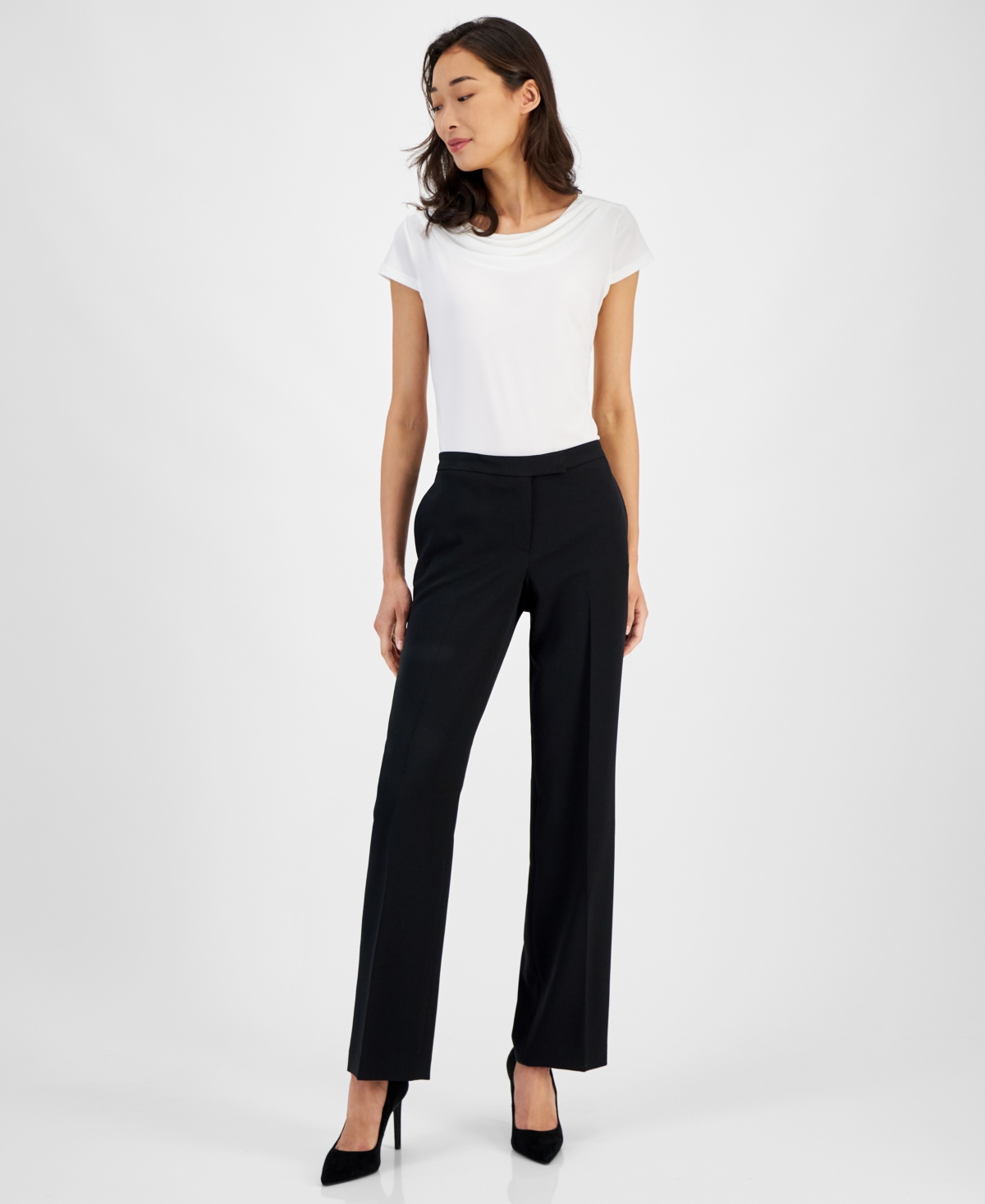 Click here for Kasper Womens Tab Waist Trouser Pant  Regular & Pe... prices