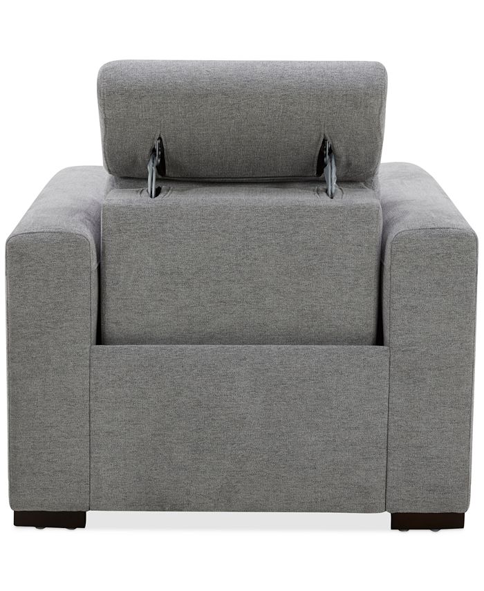 Furniture Nevio Fabric Power Headrest Power Recliner Chair - Macy's