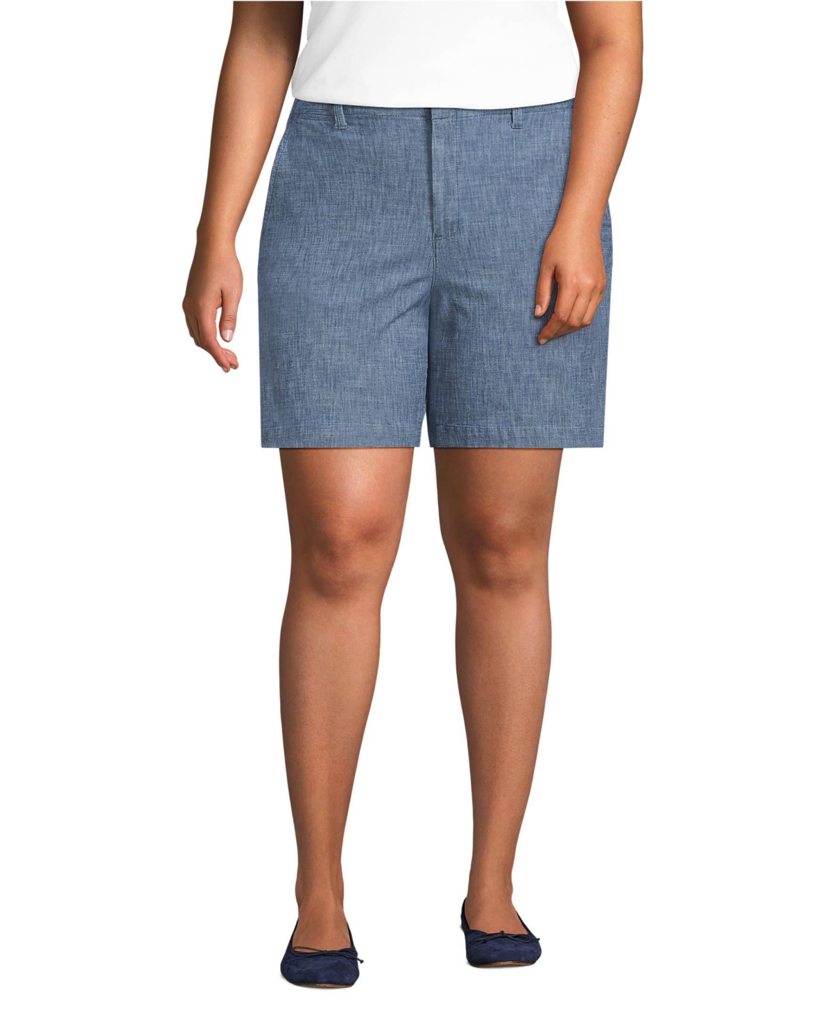 Click here for Lands End Plus Size Classic 7 Shorts - Evening sky... prices