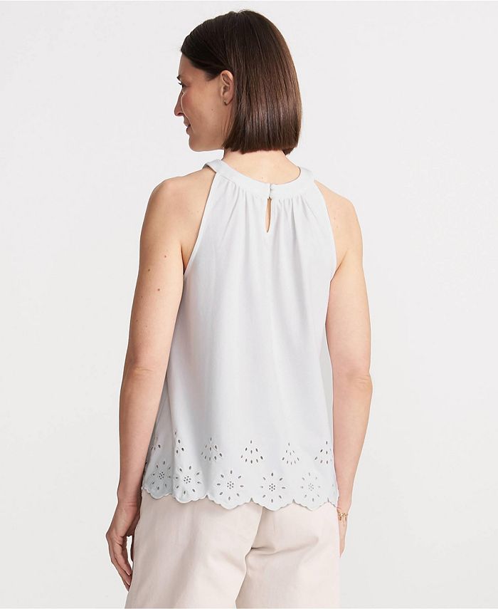 Lands' End Women's Lightweight Jersey Eyelet Tank Top - Macy's