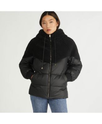 NVLT Women's Mixed Media Faux Down Puffer - Macy's