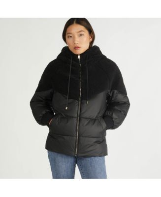 NVLT Women's Mixed Media Faux Down Puffer - Macy's