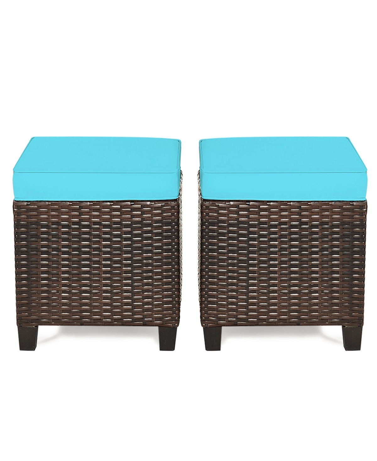 Click here for Gymax Set of 2 Patio Rattan Ottoman Footrest Garde... prices