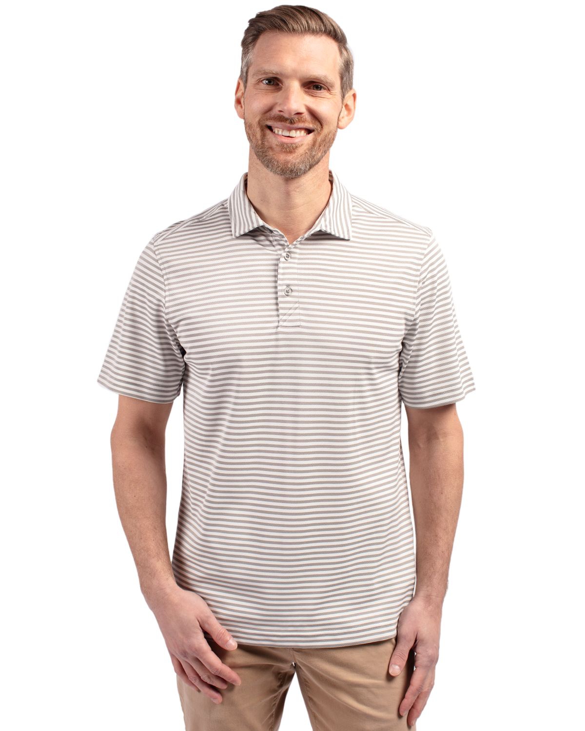 Click here for Cutter & Buck Virtue Eco Pique Stripe Recycled Men... prices