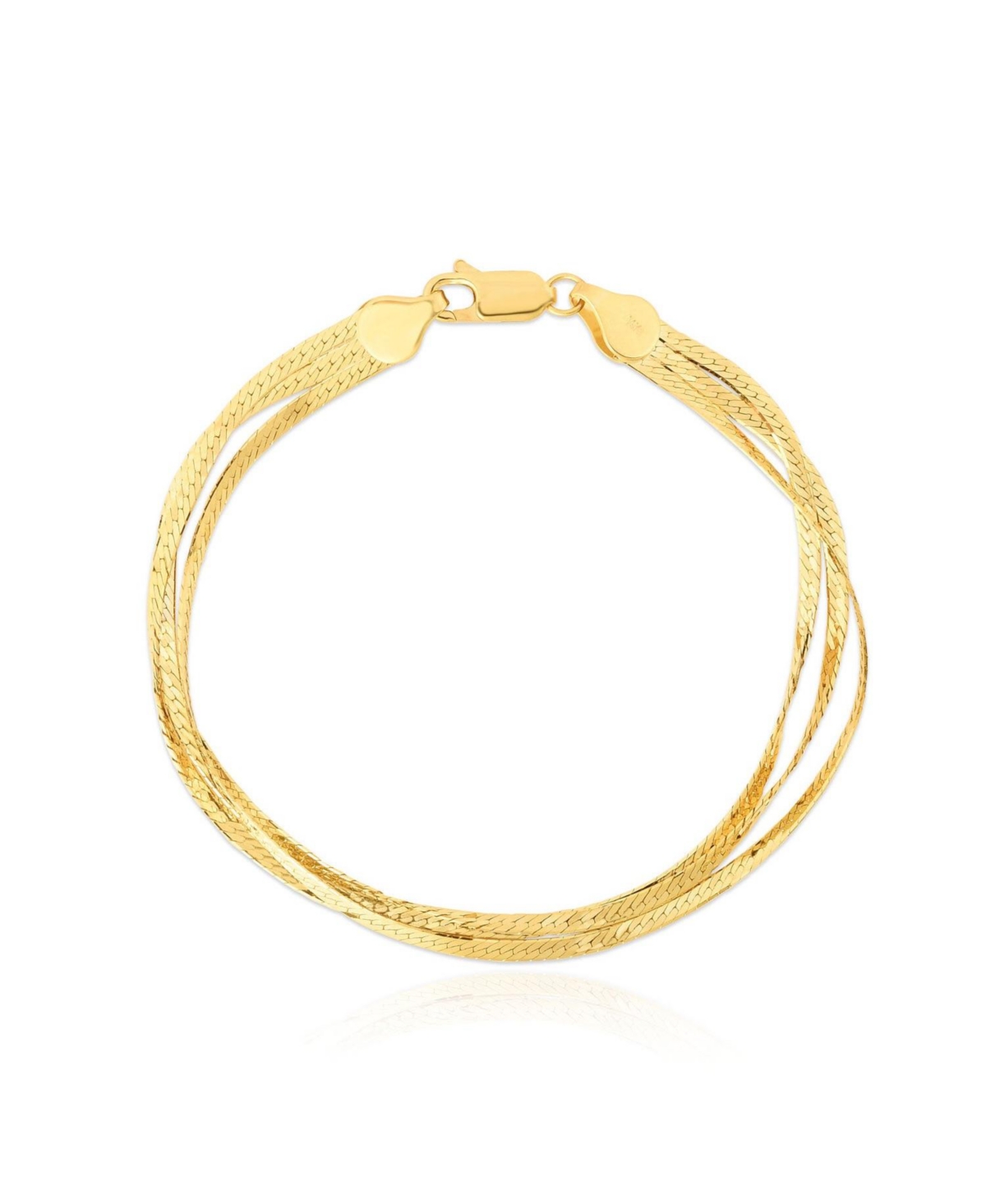 Click here for The Lovery Triple Strand Herringbone Bracelet 14K... prices
