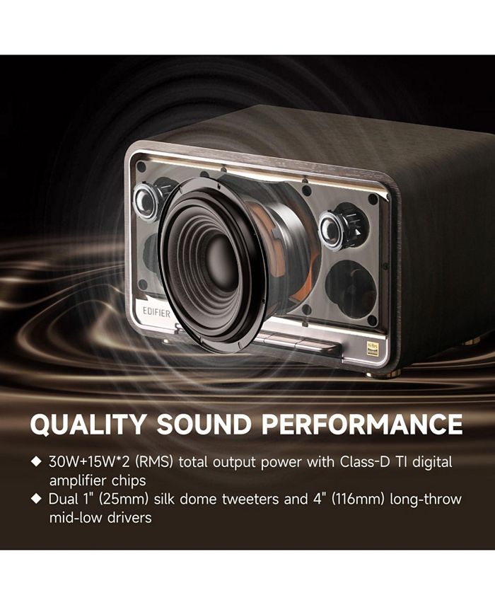 Edifier D32 Tabletop Bluetooth Speakers, Portable Retro Wireless ...