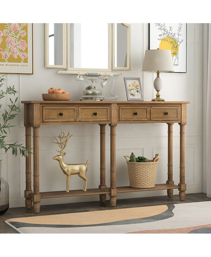 Simplie Fun Console Table Sofa Table Easy Assembly With Two Storage ...